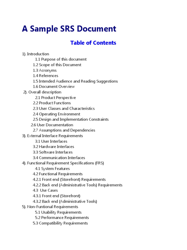 A Sample SRS Document | PDF | Use Case | Microsoft Windows