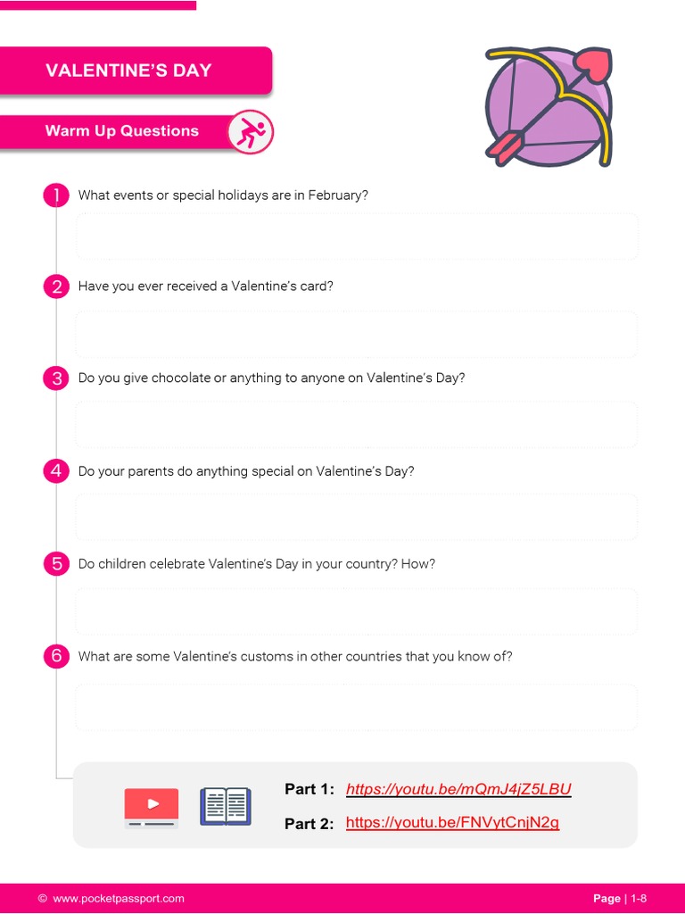 Valentine'S Day: Warm Up Questions | PDF | Valentine's Day