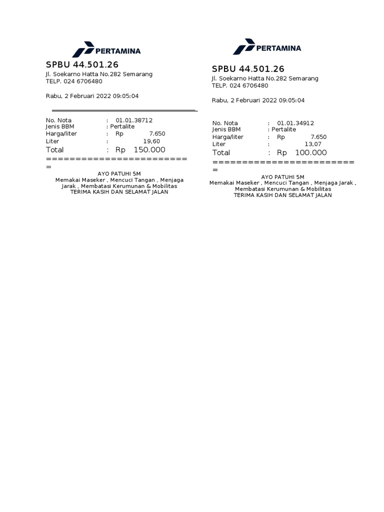 Ilide - Info Struk Bensin Editan 2 PR Dikonversi | PDF