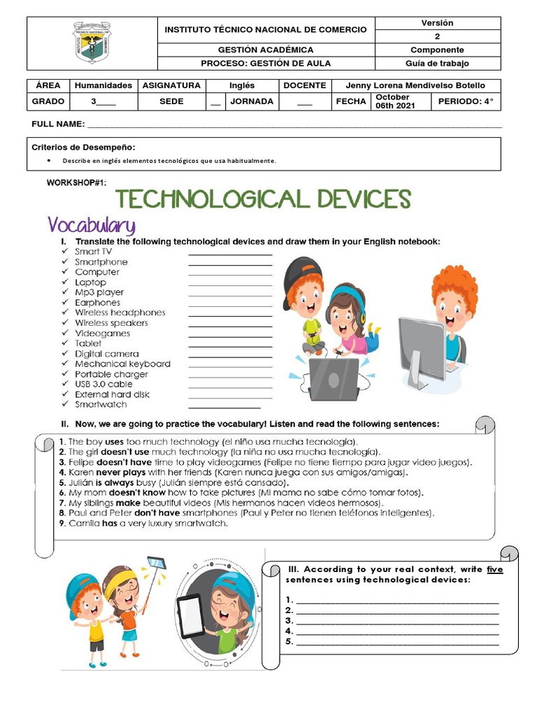Vocabulario de Tecnología en Inglés | PDF