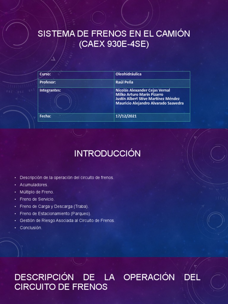 Sistema de Frenos en Camión (CAEX 930E-4SE | PDF | Camión | Tecnología ...