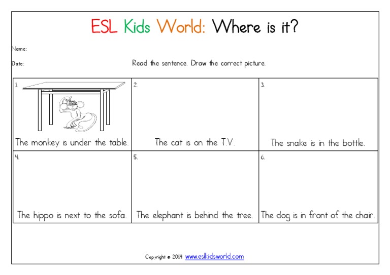Read Draw Prepositions | PDF