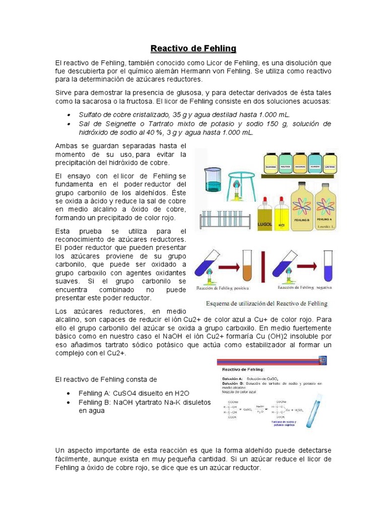 Reactivo de Fehling | PDF | Química | Sustancias químicas