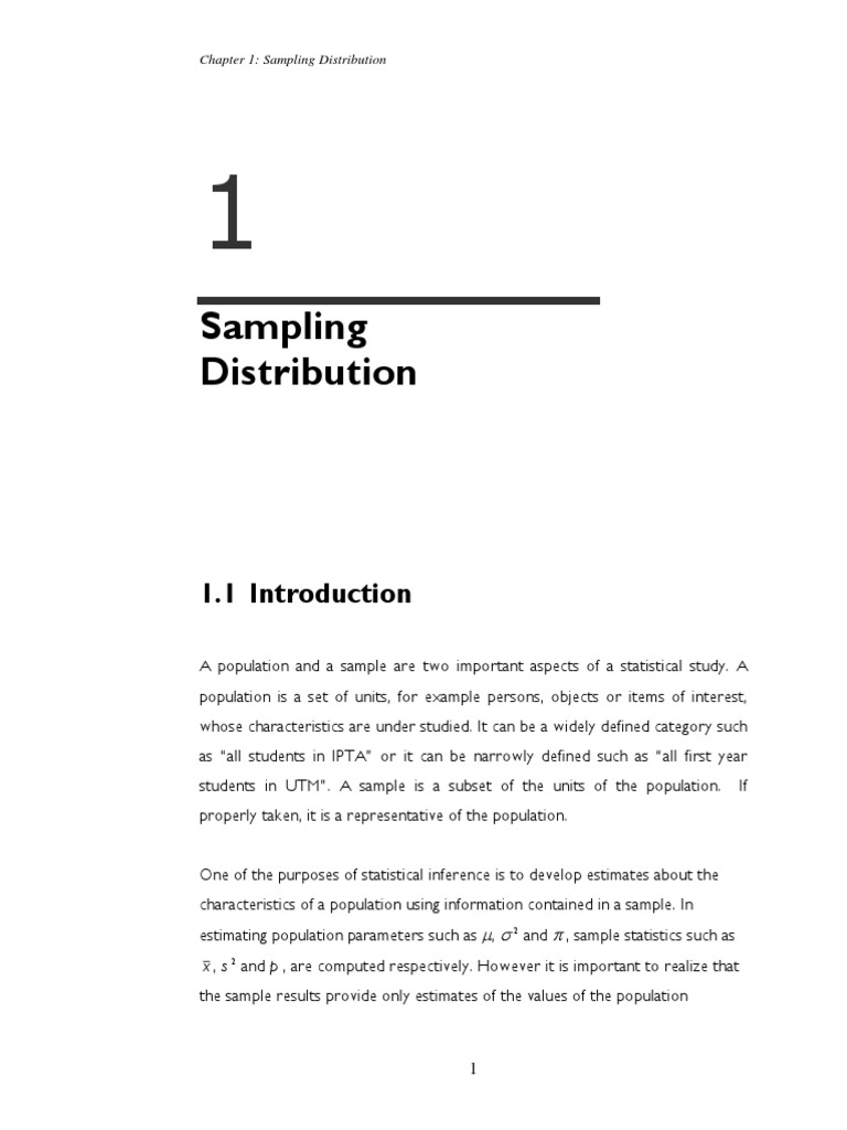 Chap1 Sampling Distribution | PDF | Probability Distribution | Statistics