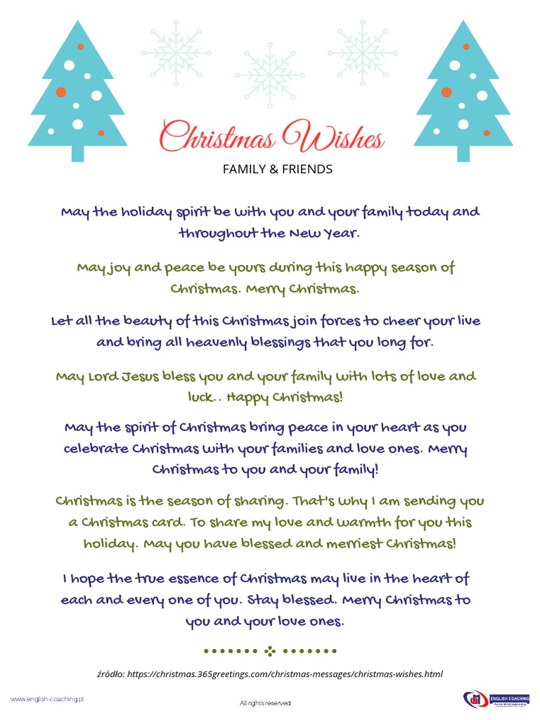 Christmas Wishes: Family & Friends | PDF