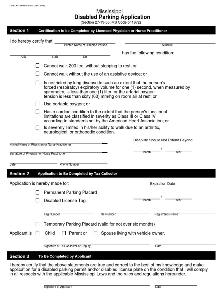 Mississippi Form 76 104 | PDF | Physician | Health Sciences