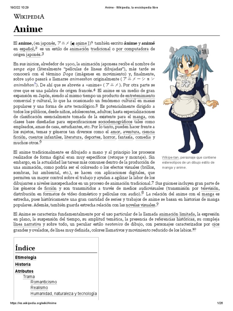 Anime - Wikipedia, La Enciclopedia Libre | PDF | Anime | Animación