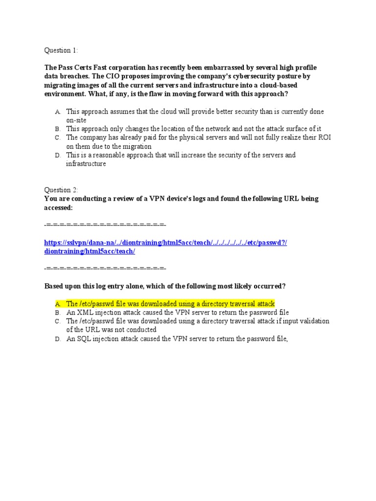 Security+ 601 Test 2 - withANSWERS | PDF | Computer Network | Security