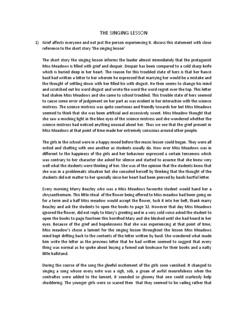 The Singing Lesson | PDF