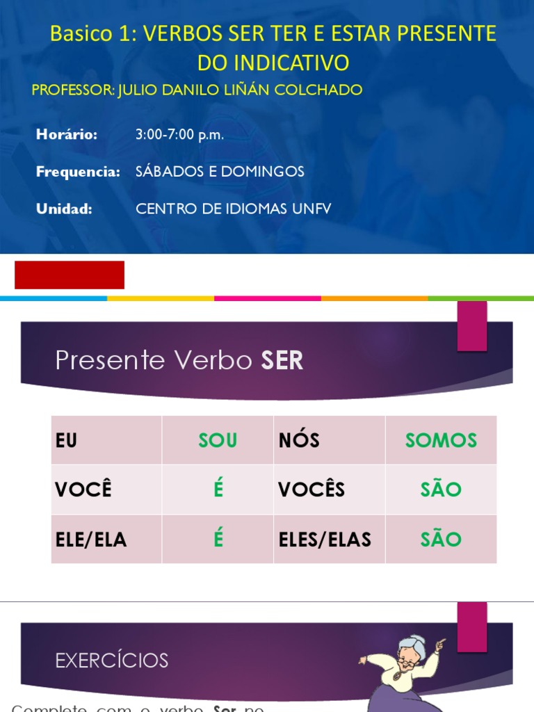 Verbos Ser, Ter e Estar no Presente | PDF