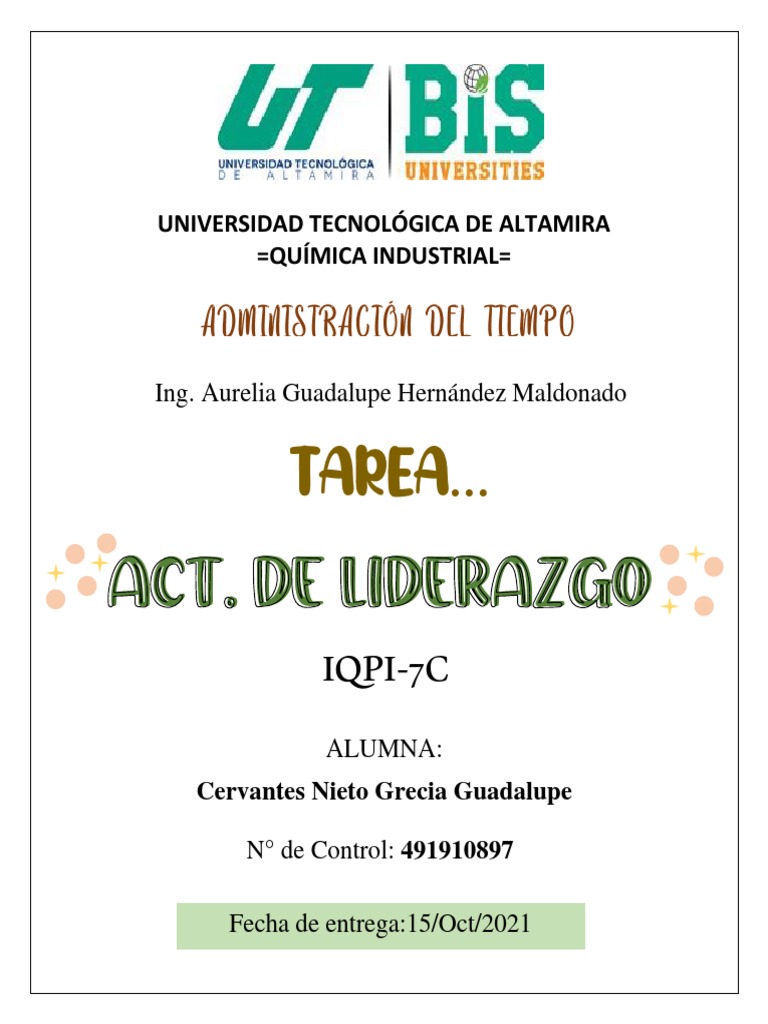 Act de Liderazgo-Cervantes Nieto Grecia Guadalupe-7c | PDF | Liderazgo ...