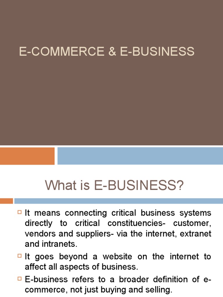 E Business Intro | PDF | Electronic Business | E Commerce