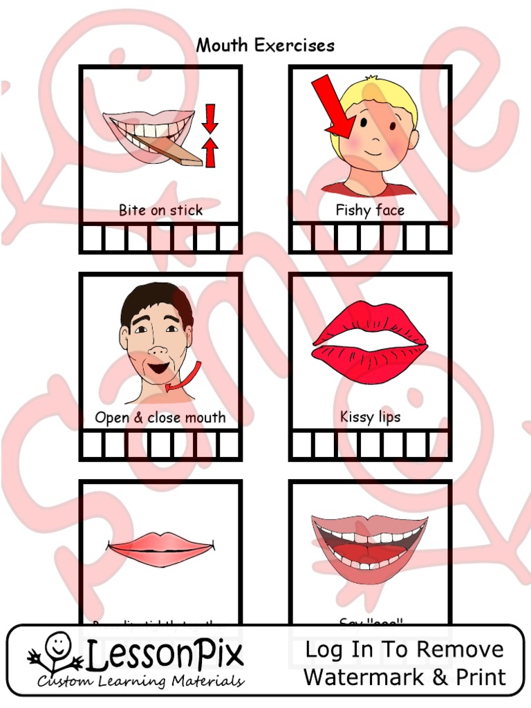 Mouth Exercises: Bite On Stick Fishy Face | PDF
