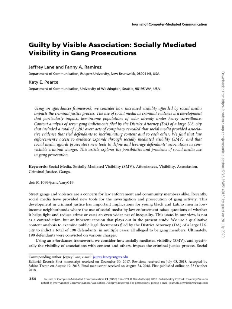 Guilt by Gang Association | PDF | Prosecutor | Popular Culture & Media ...