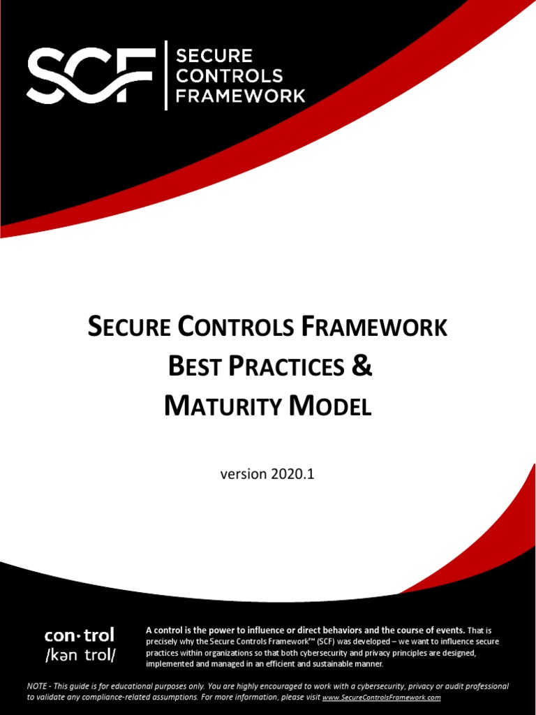 Scf Secure Controls Framework Guide Pdf Security Computer Security 1596