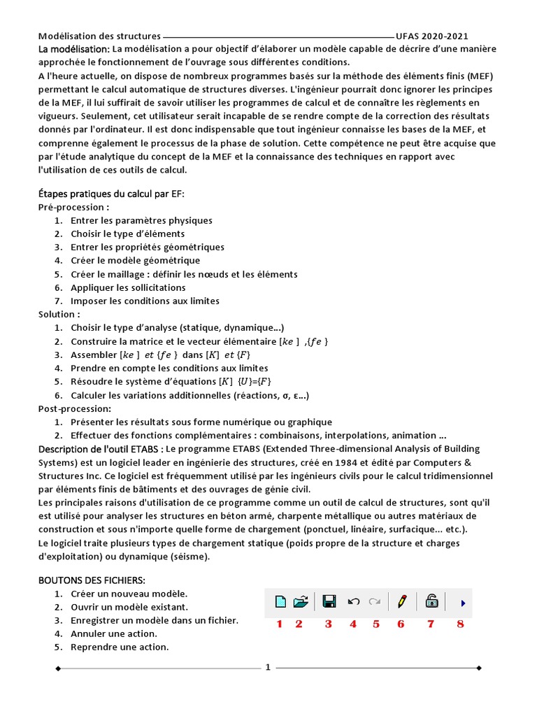 Modelisation Des Structures - 01 Et 02 | PDF | Modèle mathématique | Mathématiques