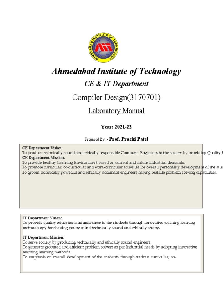 5.CD Lab Manual | PDF | Parsing | Language Mechanics