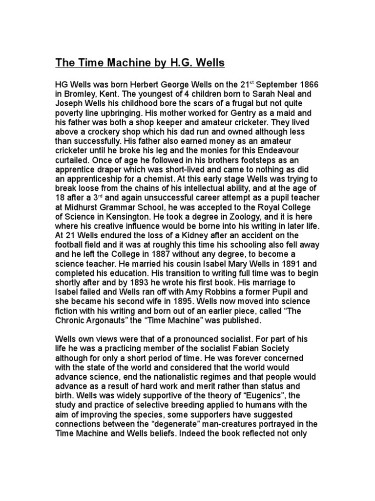 The Time Machine | PDF | H. G. Wells | The Time Machine