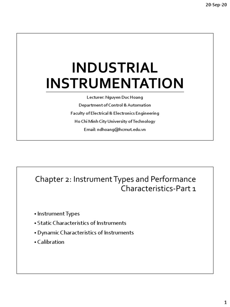 Industrial Instrumentation: Chapter 2: Instrument Types and Performance ...