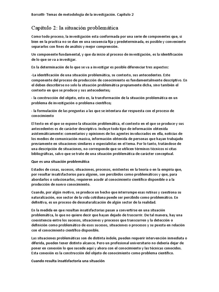 Borsotti - Temas de Metodología de La Investigación. Capítulo 2 | PDF | Conocimiento | Método ...