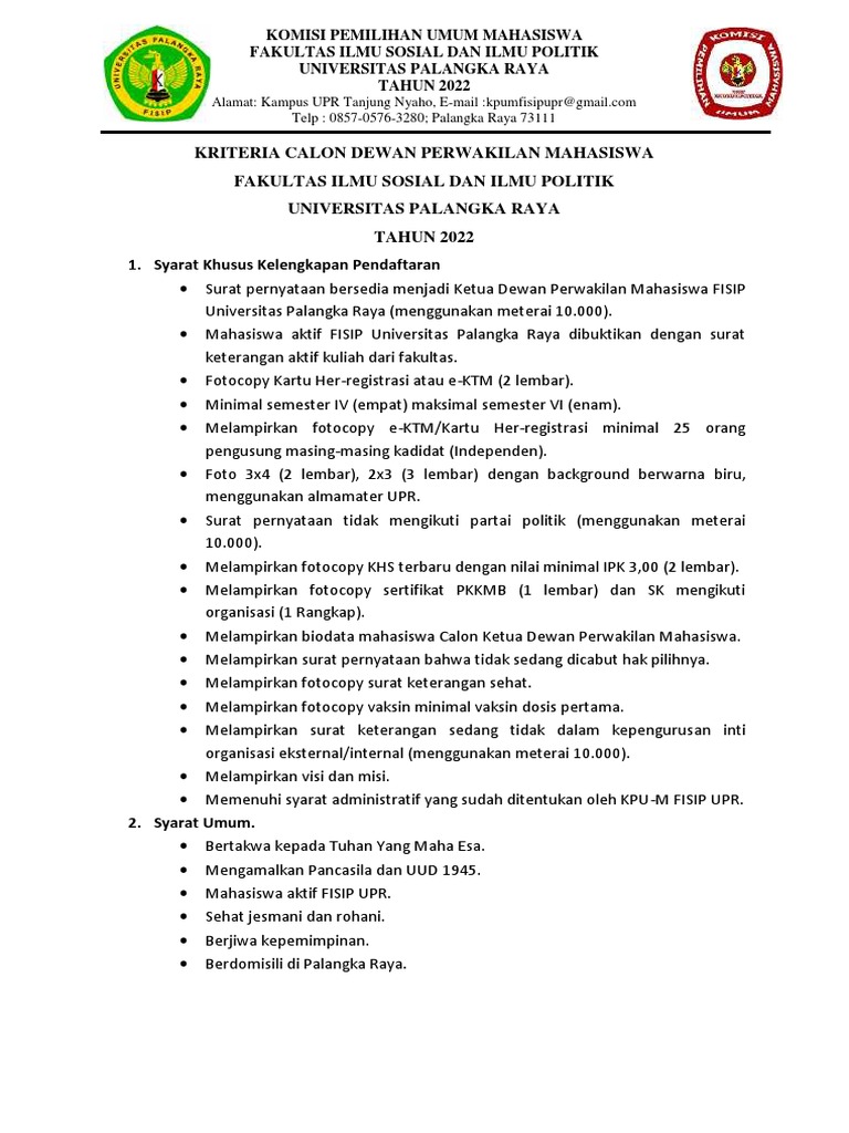 Kriteria Calon Ketua DPM | PDF Kriteria Calon Ketua DPM | PDF