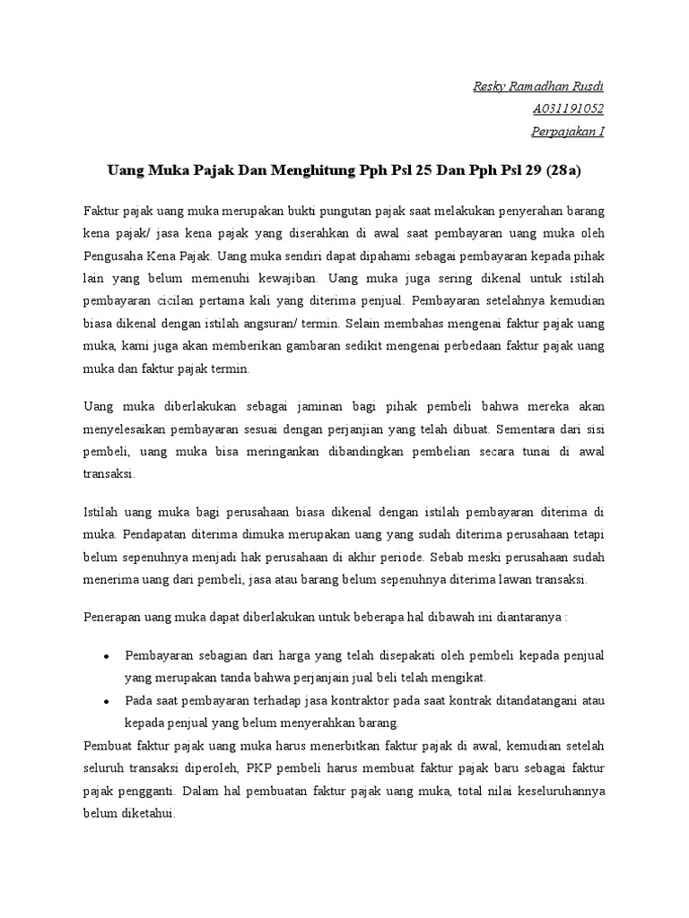 RMK 6 - Uang Muka Pajak Dan Menghitung PPH PSL 25 Dan PPH PSL 29 (28A ...