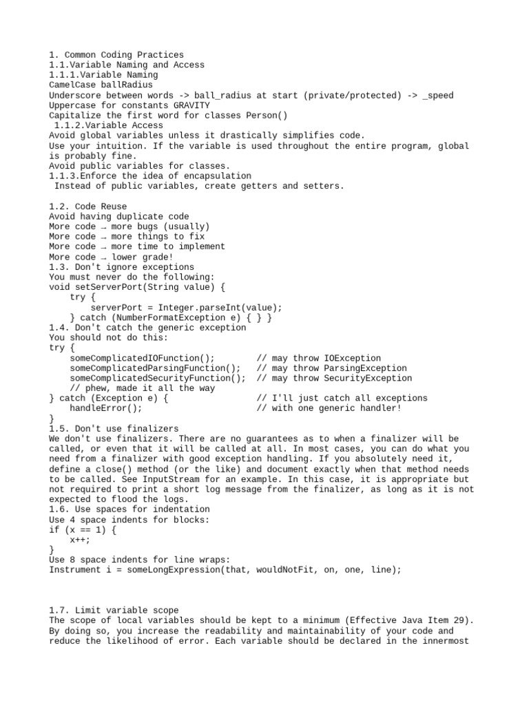 Coding Guidelines | Download Free PDF | Class (Computer Programming ...