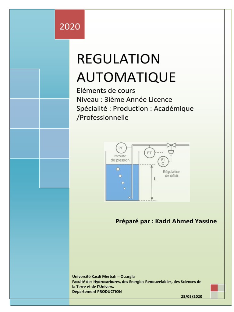 Regulation Automatique2020 1 | PDF | Automatisation | Transformation de ...