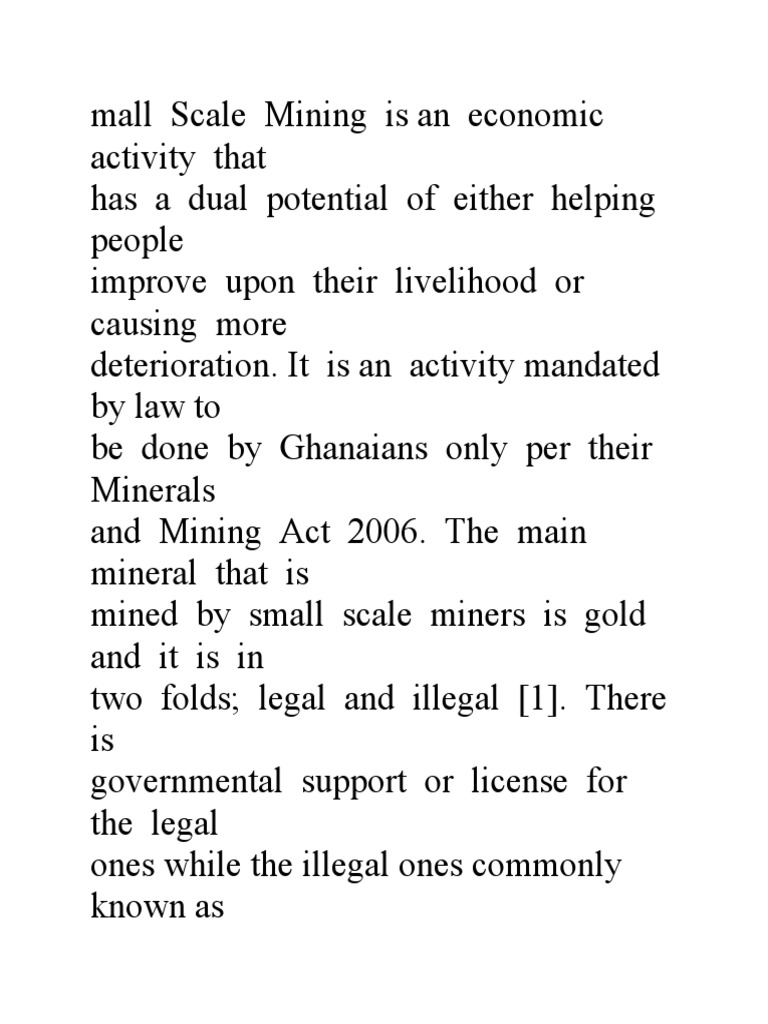 Mall Scale Mining Is An Economic Activity That | PDF | Cocoa Bean ...
