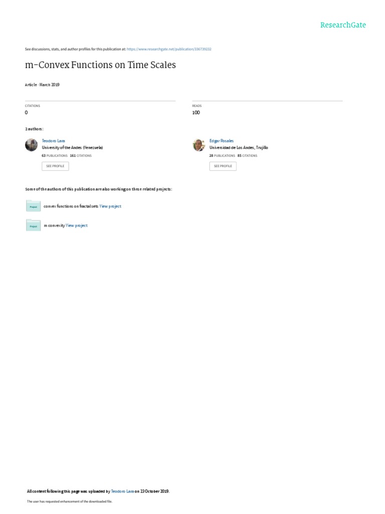 M-Convex Functions On Time Scales: March 2019 | PDF | Function ...