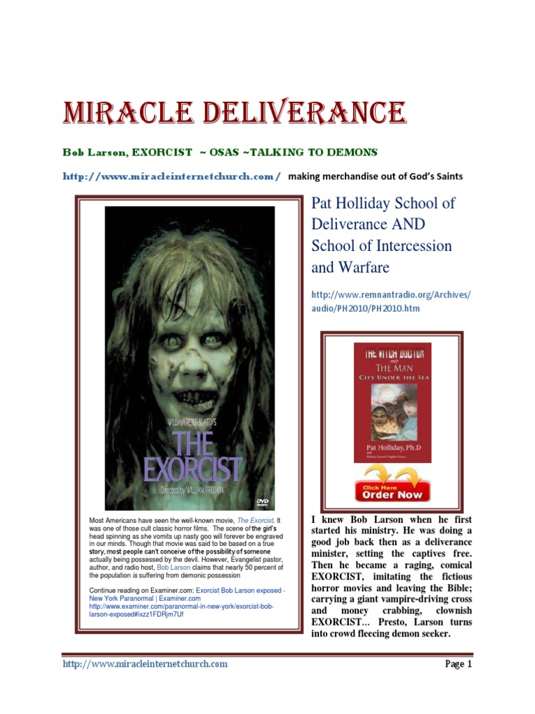 Bob Larson - TALKING To DEMONS by Patricia Ruth Holliday | PDF ...