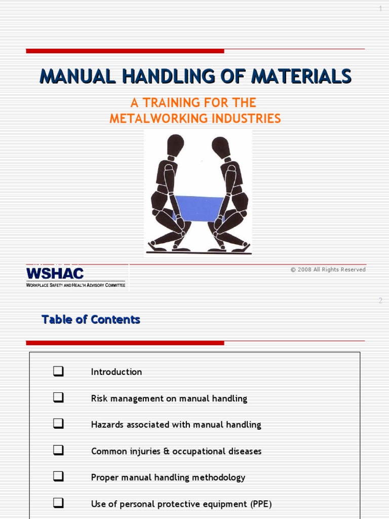 Manual Handling of Materials | PDF | Personal Protective Equipment | Risk