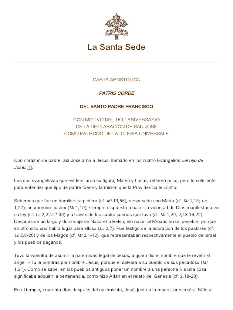 Patris Corde | PDF | María, madre de Jesús | Jesús