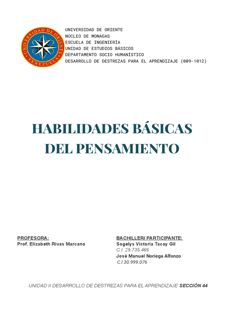 Unidad II Desarrollo de Destrezas para El Aprendizaje | PDF ...
