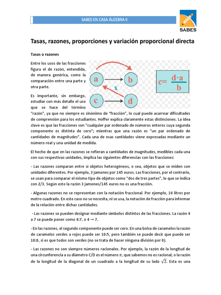 2 Tasas y Razones | PDF | Matemáticas | Matemática Elemental