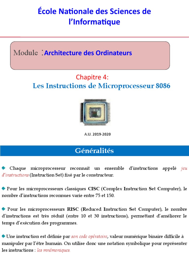 Chapitre 4 2021 | PDF | Assembleur | Programme informatique