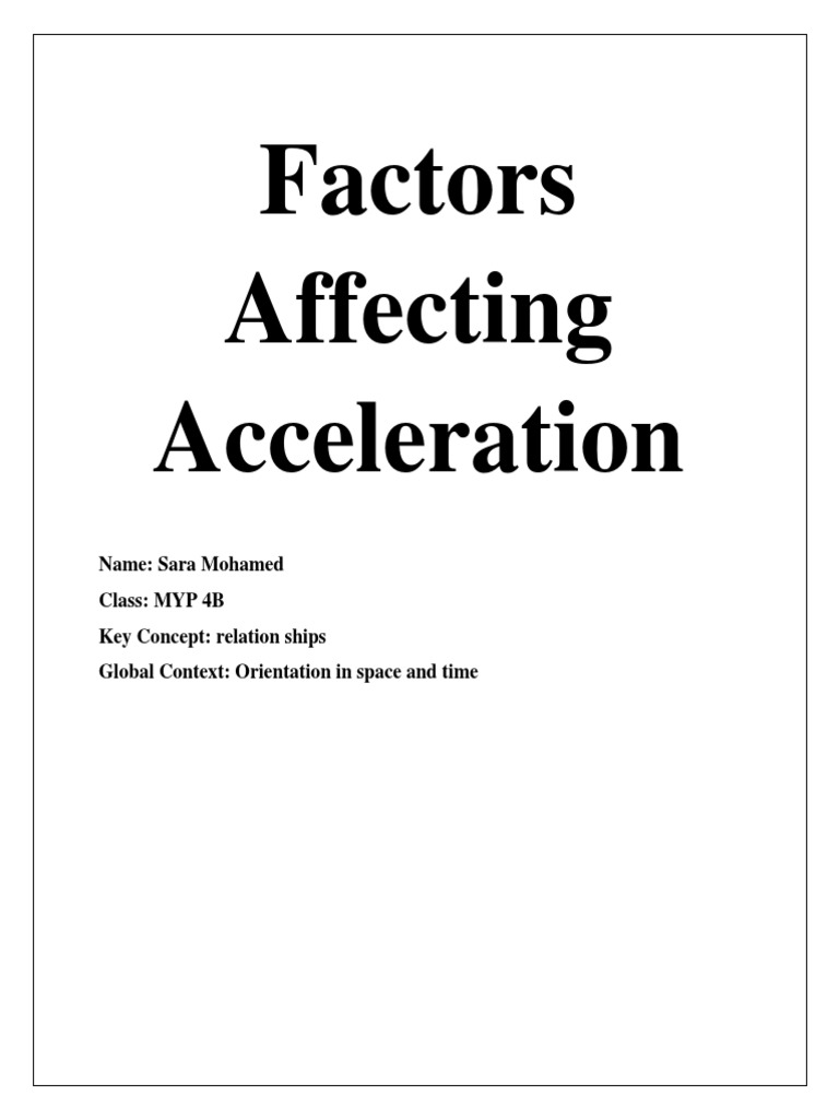 Factors Affecting Acceleration2 | PDF | Acceleration | Force
