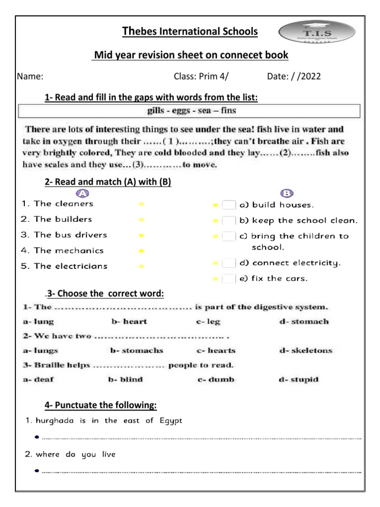 Mid Year Rev Connect Book Prim 4 | PDF