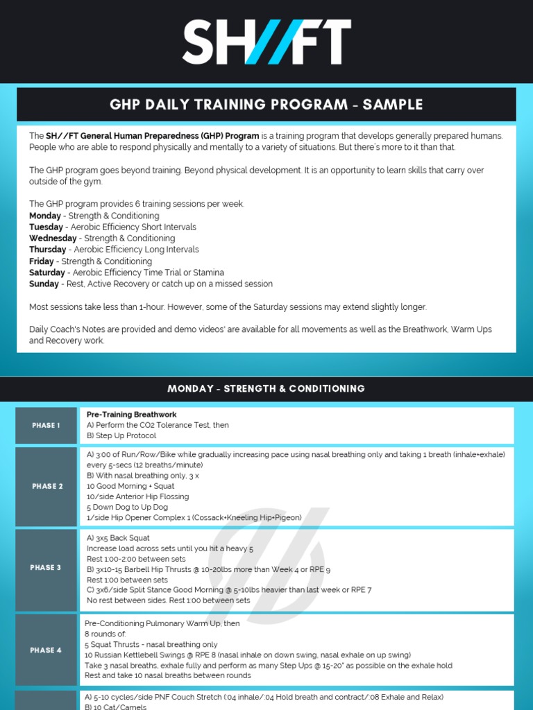 GHP Daily Training Program - Sample | PDF | Breathing | Exhalation