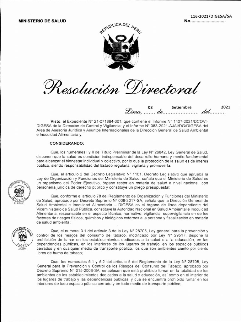 RD - 116 2021 Digesa Sa | PDF