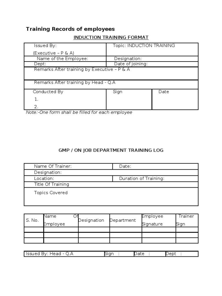 Training Records of Employees | PDF