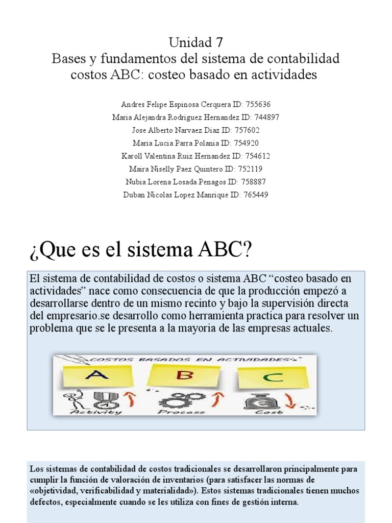 Unidad 7 Ssitema ABC | PDF | Business | Contabilidad