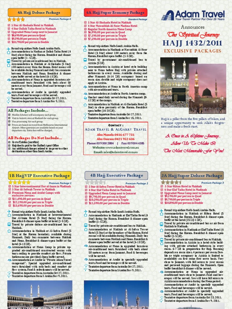 Hajj Brochure 1432 | PDF | Hajj | Hotel
