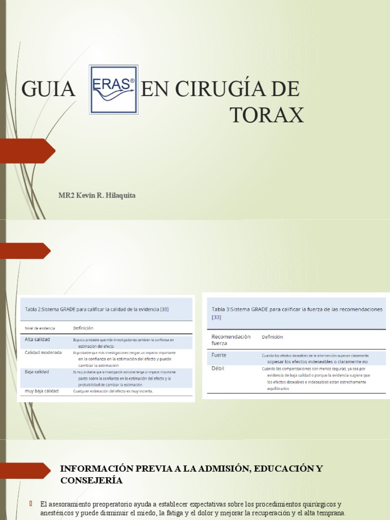 Guia ERAS en Cirugía de Torax (Autoguardado) | PDF | Analgésico | Nicotina