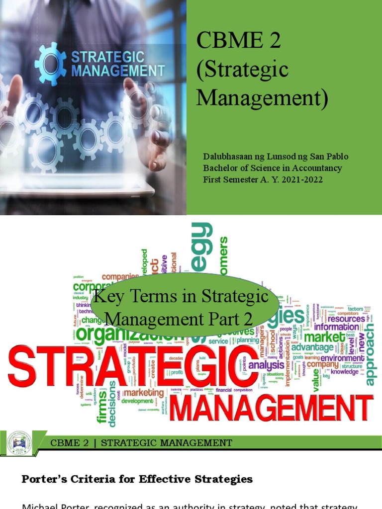 Key Terms in Strategic Management 2 | PDF | Strategic Management ...