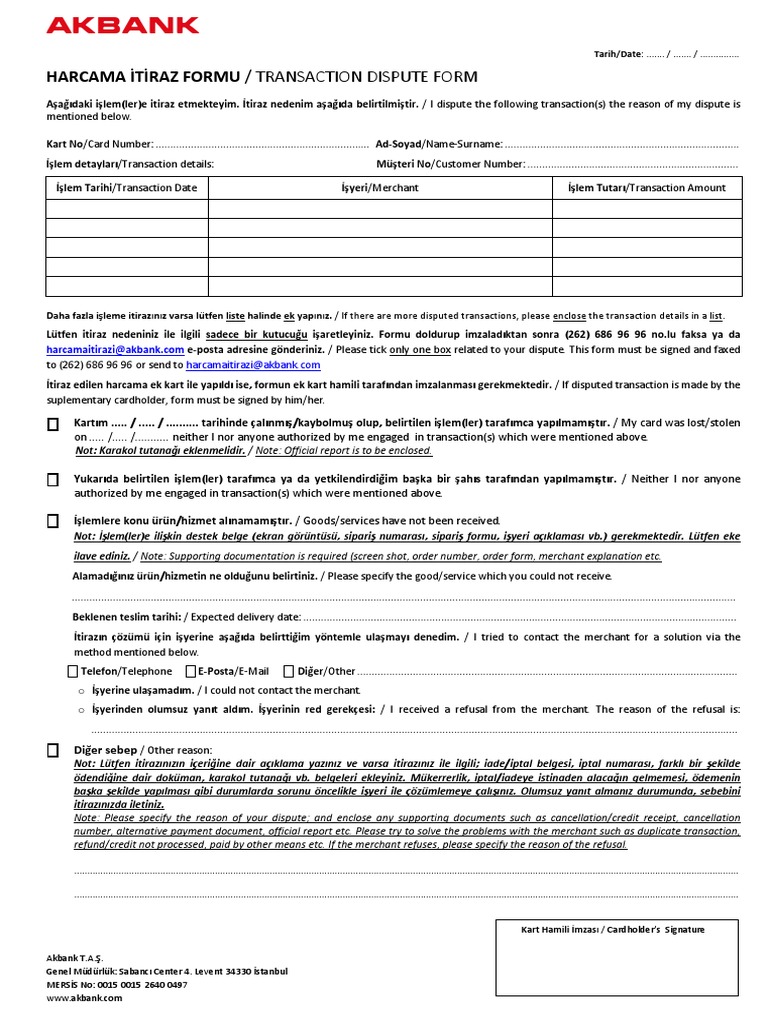 Harcama Itiraz Formu | PDF