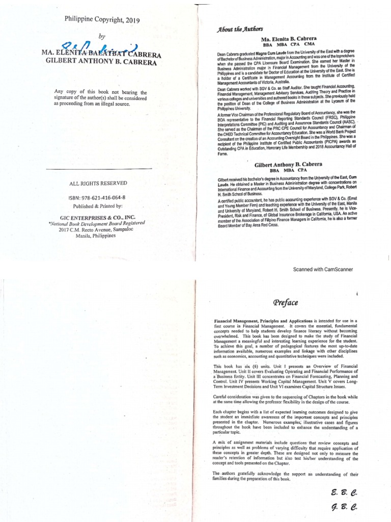 Financial Management Comprehensive Volume 2019-2020 Edition Chapter 1-5 ...