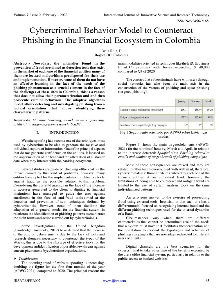 Cybercriminal Behavior Model To Counteract Phishing in The Financial ...