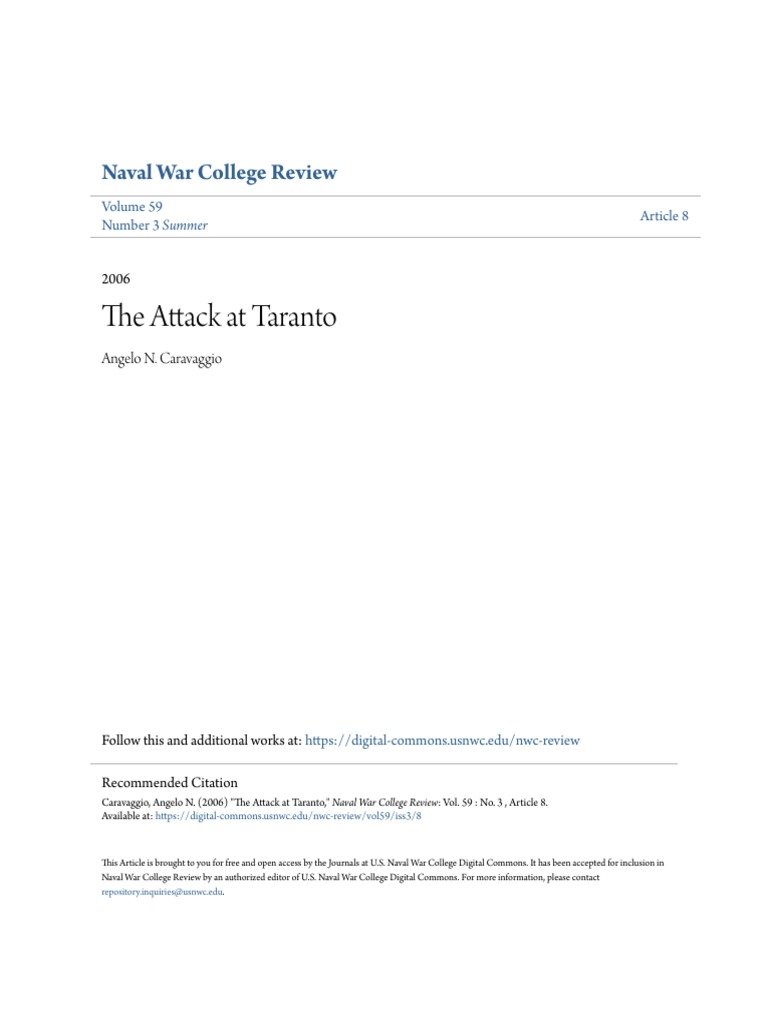 The Attack at Taranto | PDF | Torpedo | Military