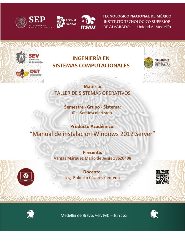 Manual de Instalación Windows 2012 Server | PDF | Informática | Ingeniería Informática